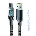120W USB To Type C Cable With LED Display Data Cord Intelligent Power ...