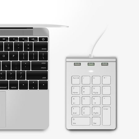 Numeric Keypad Wired Ergonomic Lightweight Number Pad Keyboard with 3 ...