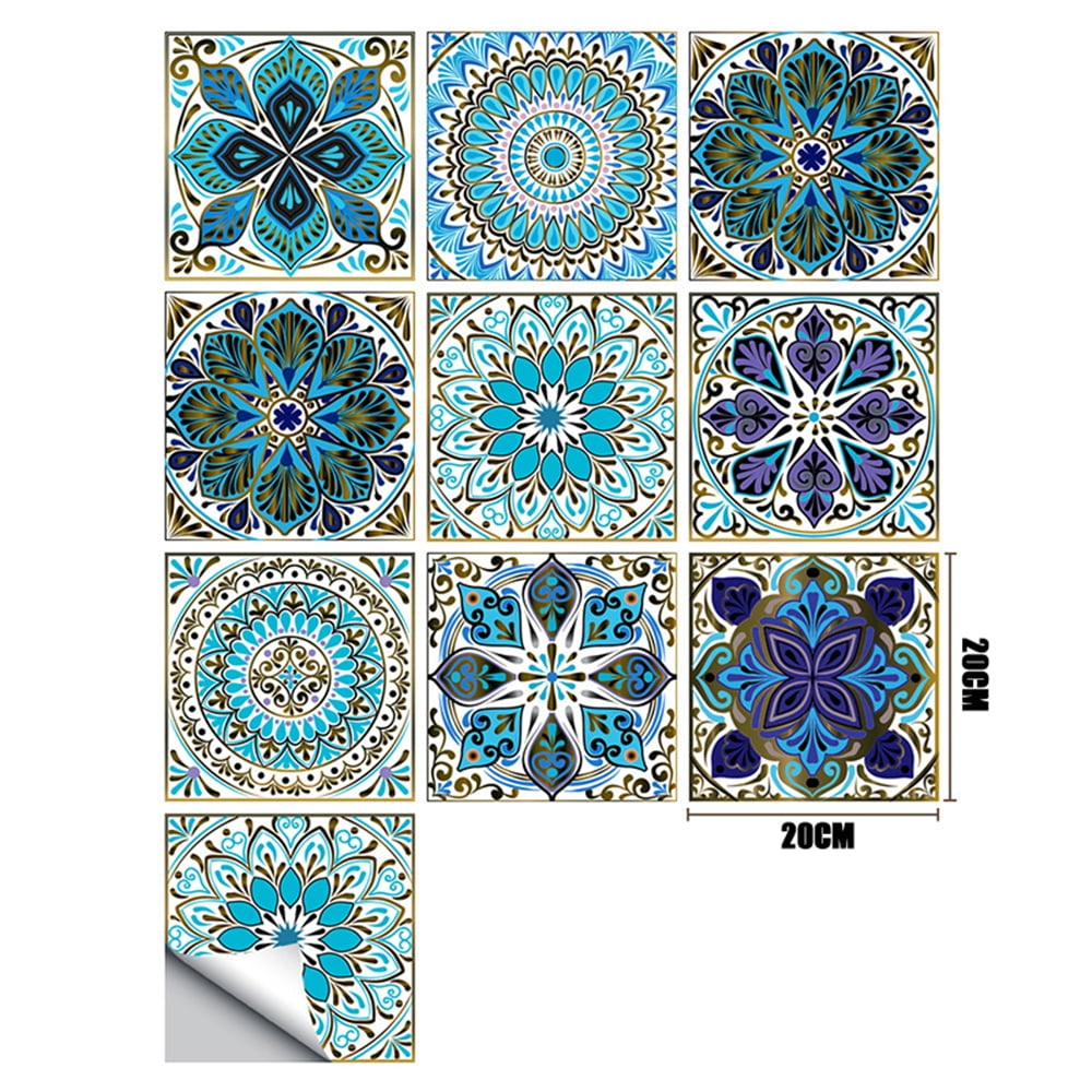 Tile Stickers Kitchen Adhesive Tile Transfers Sticker for Bathroom Peel ...