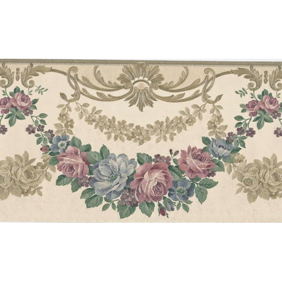 Brewster Vicky White Victorian Floral Border - Walmart.com