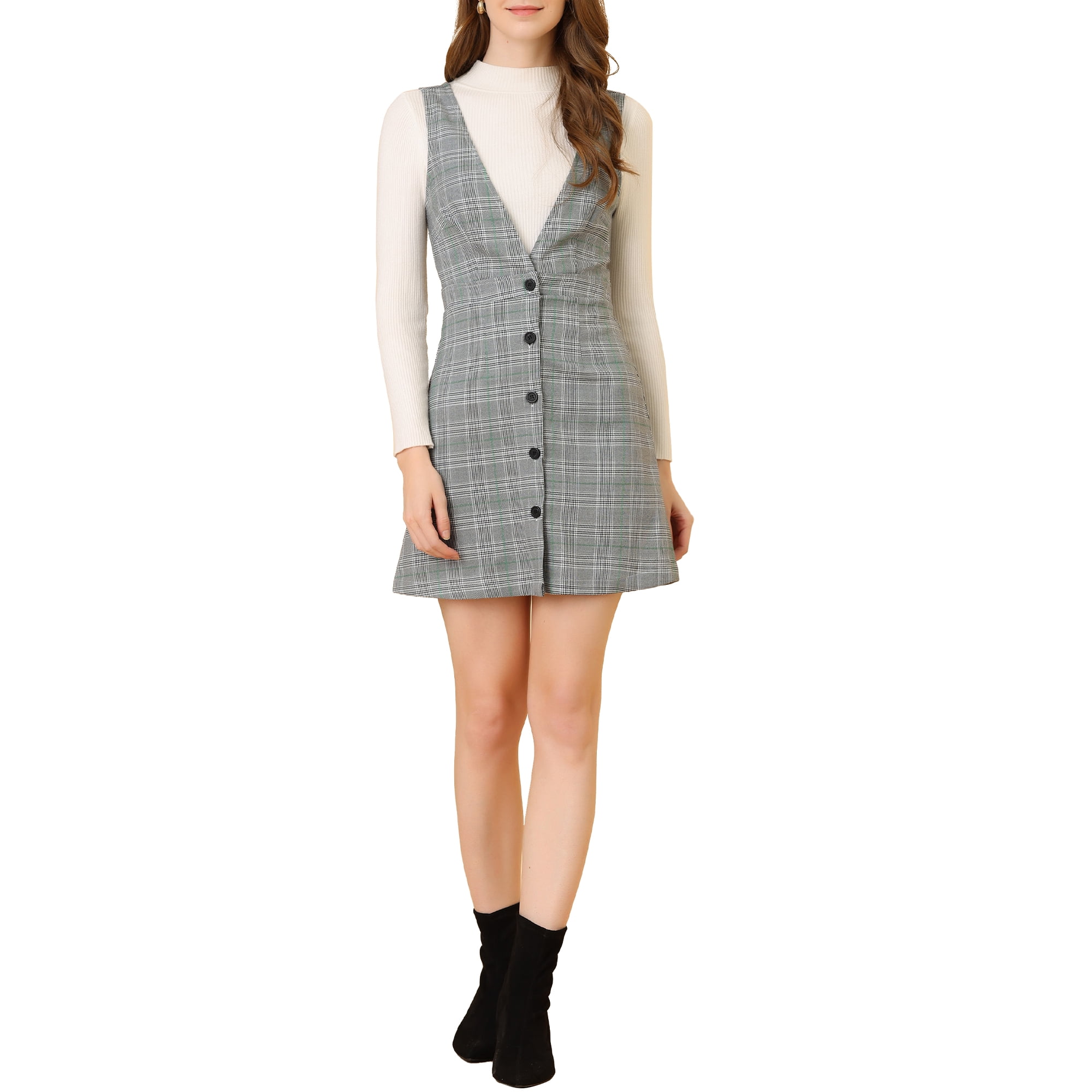 Click here for Inspire Chic Womens Overall Houndstooth Pinafore S... prices