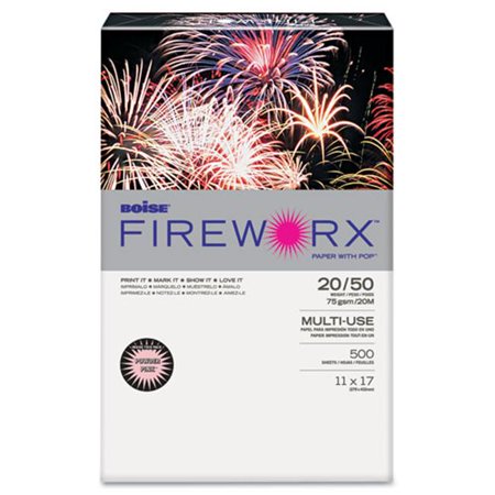 Boise MP2207PK Fireworx Colored Paper, 20lb, 11 x 17, Powder Pink, 500 ...