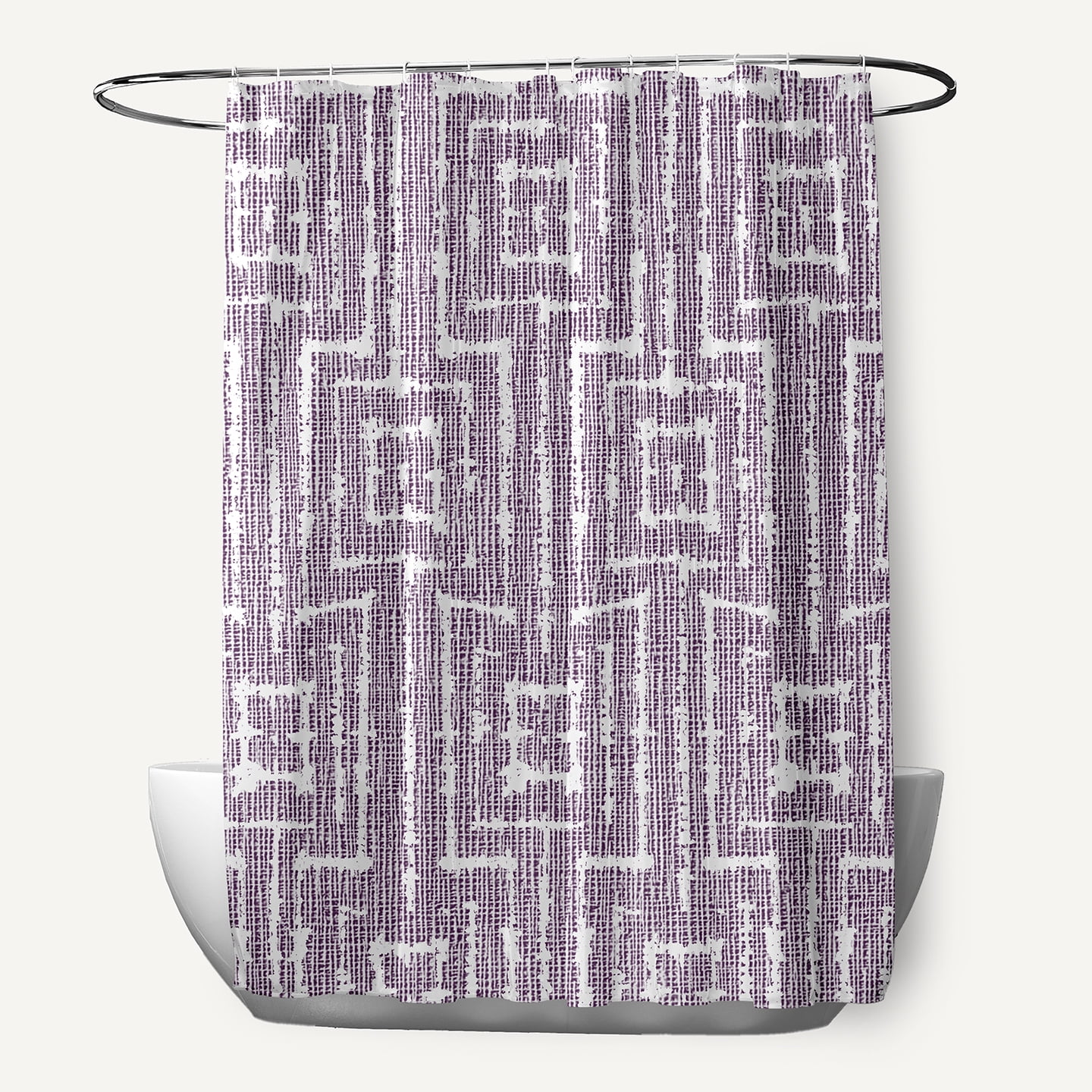 Simply Daisy 70" W x 73" H Woven Tiki Geometric Print Polyester Shower ...