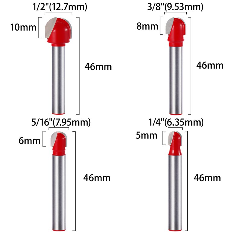 ROUTER BIT CORE BOX 3/8 RADIUS 1/4 SHANK (AMA-45918-&&), 48% OFF