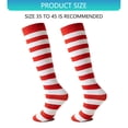 Breathable Cotton Polyester Thigh Socks Retro Stripes Design Elastic ...