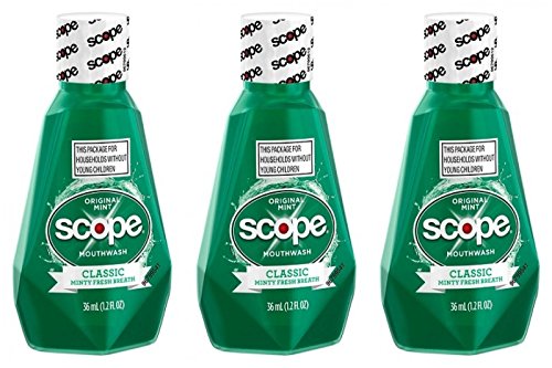 Scope Mouthwash Classic Original Mint 1.2 Oz Travel Size Pack of 3 ...