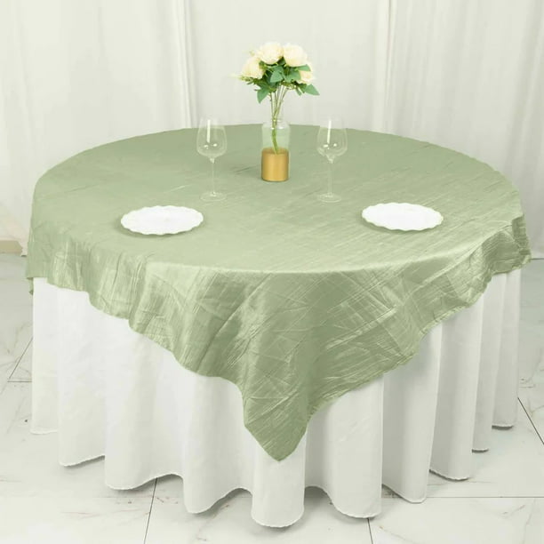 BalsaCircle 72x72 in Sage Green Square Accordion Crinkled Taffeta Table ...