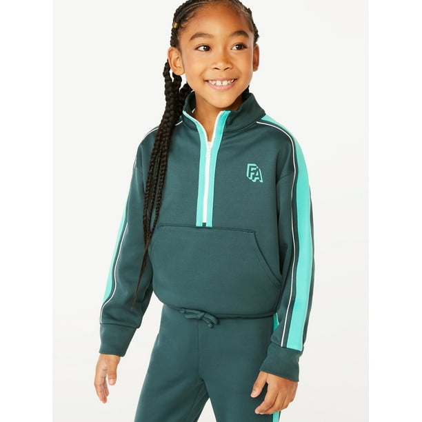 Free Assembly Girls’ Half-Zip Track Jacket, Sizes 4-18 - Walmart.com