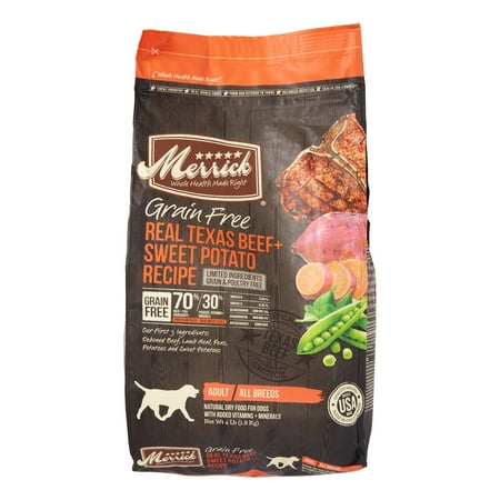 Merrick Grain-Free Real Texas Beef + Sweet Potato Recipe Dry Dog Food ...