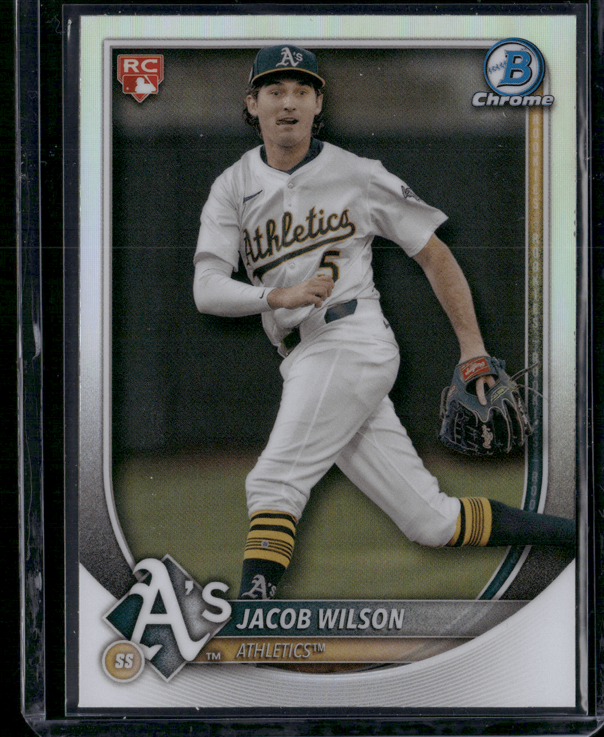 2025 Bowman JACOB WILSON #9 Chrome RED SHIELD RC-AL ROY FAVORITE ...
