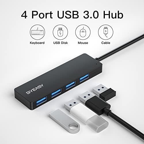 BYEASY Hub USB, concentrador USB 3.1 C a USB 3.0 con 4 puertos y cable | Bodega Aurrera en línea