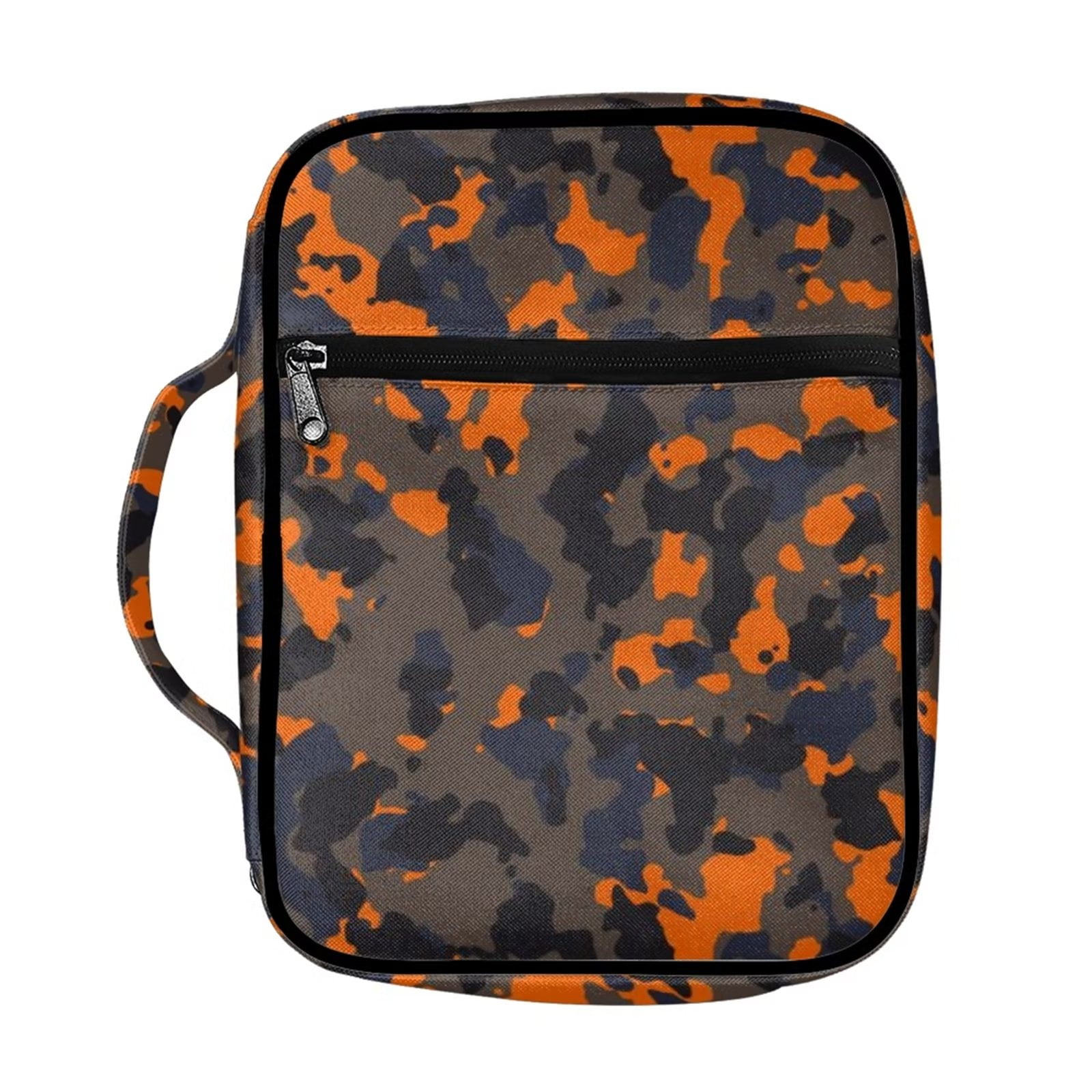 Suhoaziia Library Teen Boys Bible Bag,Durable Orange Camo Hunting Bible ...