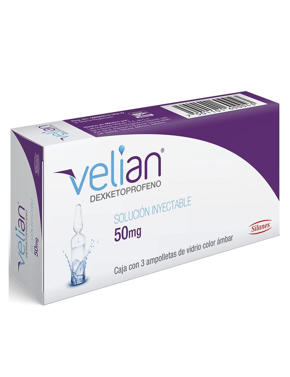 Velian 50 mg Solución Inyectable Caja Con 3 Ampolletas Velian LOCION ...