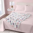 Betsey Johnson Retro Daisy Toss White & Purple & Pink 50" x 70" Throw ...