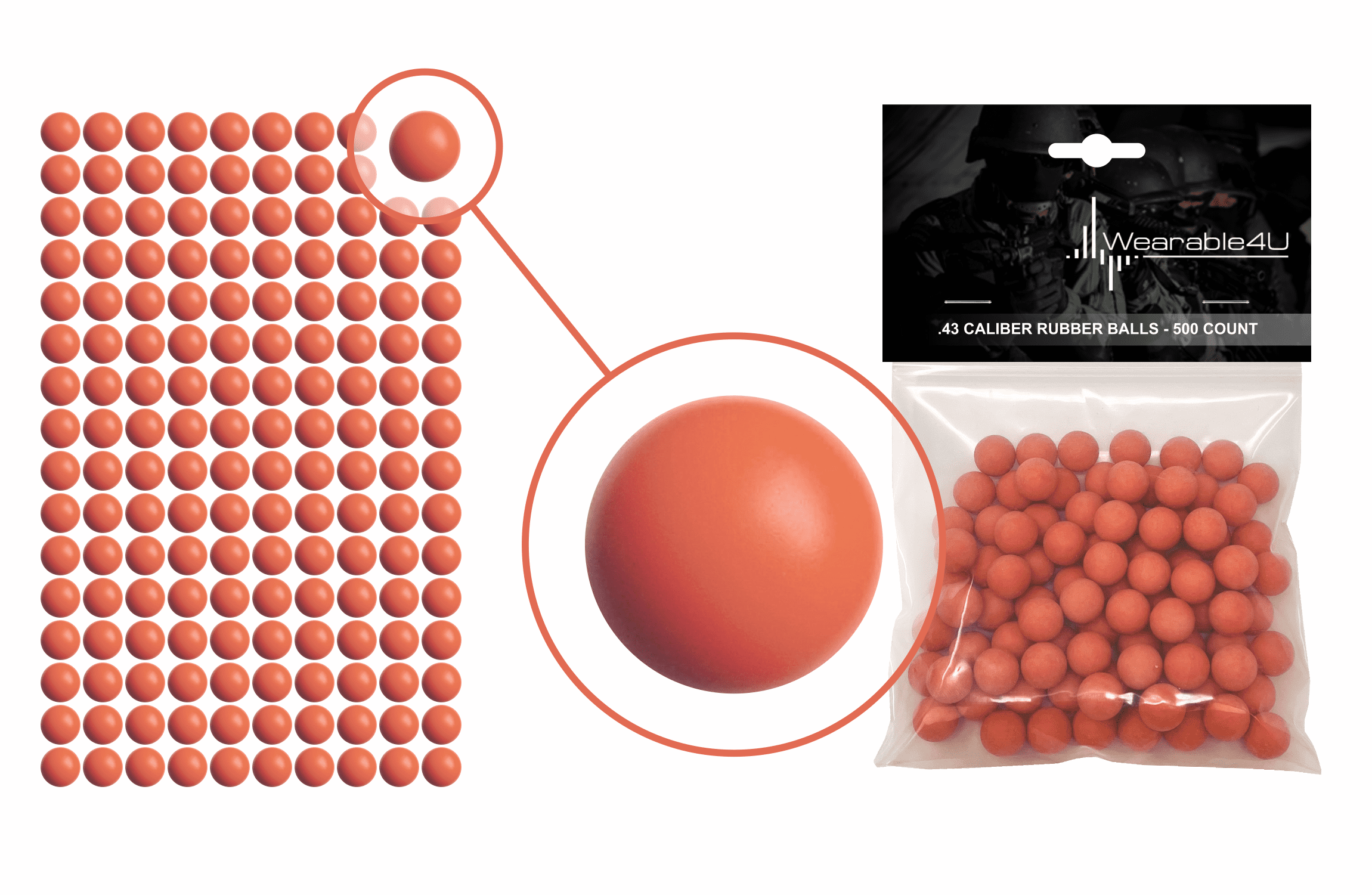 Wearable4U New Reusable Training Soft Rubber Balls 500 pack .43 Caliber ...