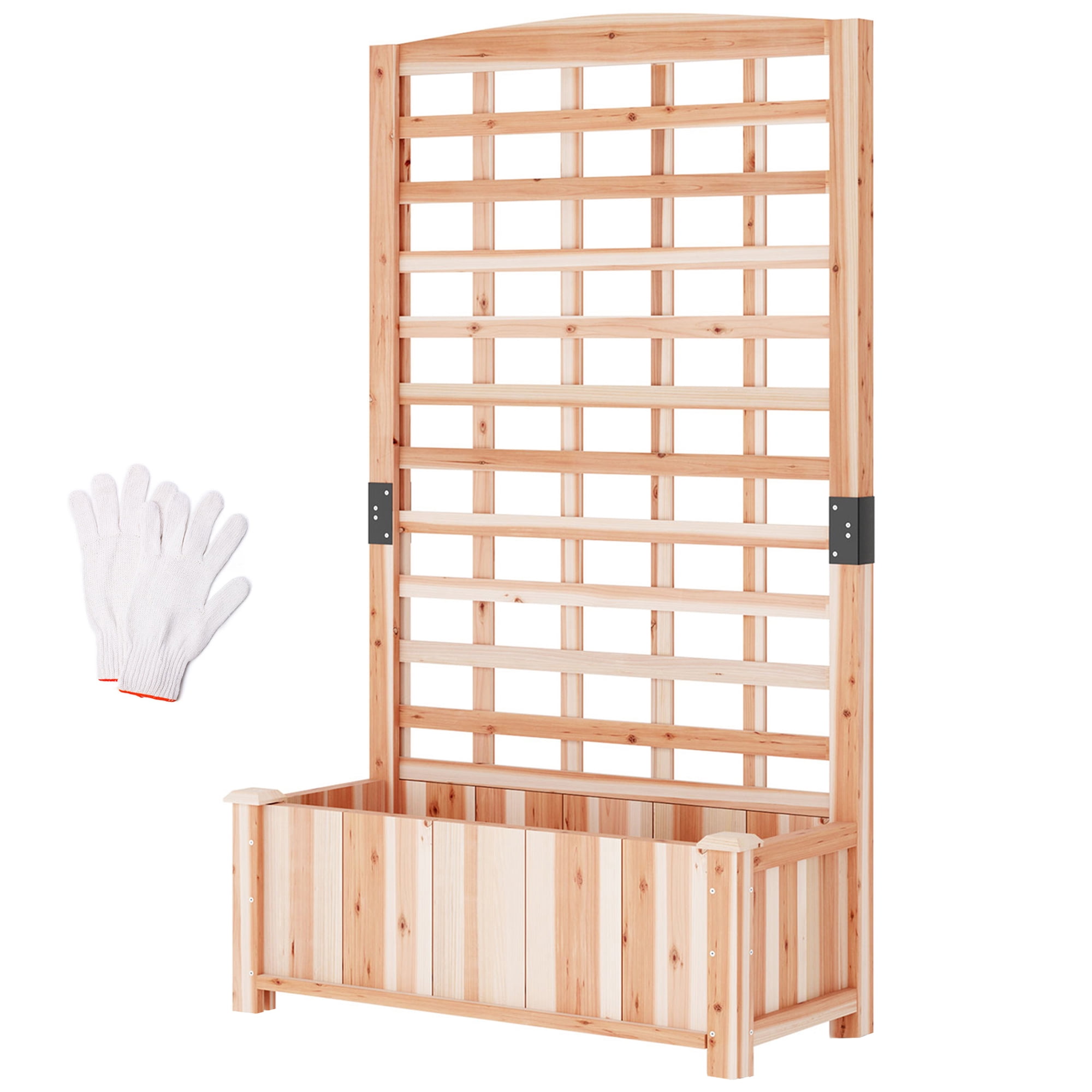 Click here for Noble House Wooden Raised Garden Bed With Trellis... prices