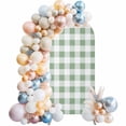 7.2FT Arch Backdrop Covers, Sage Green Checkered Wedding Arch Cover ...