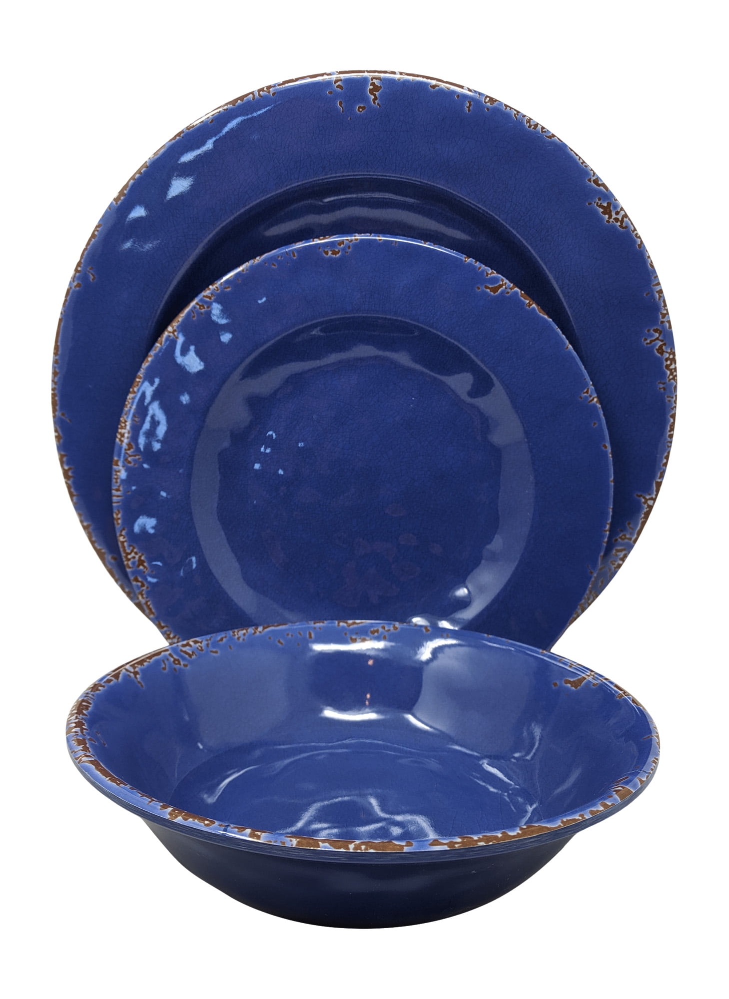 Gianna's Home 12 Piece Rustic Farmhouse Melamine Dinnerware Set ...