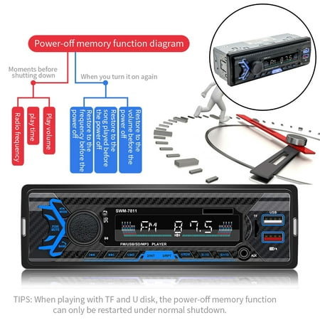 Multifunction Car 12V .0 Dual USB MP3 Player Receiver 1 DIN Multimedia ...