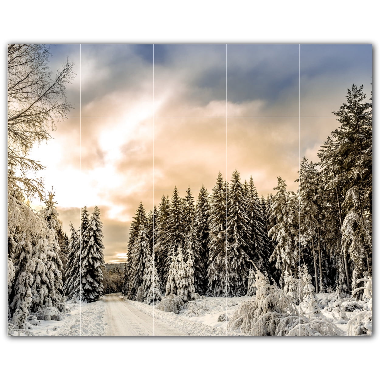 Picture-Tiles.com: Winter Ceramic Tile Wall Mural WAL501226-54XL. 60"W ...