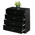 4 Drawer Nightstand, Black Night Stand Set 2 for Bedroom, Modern 4 ...