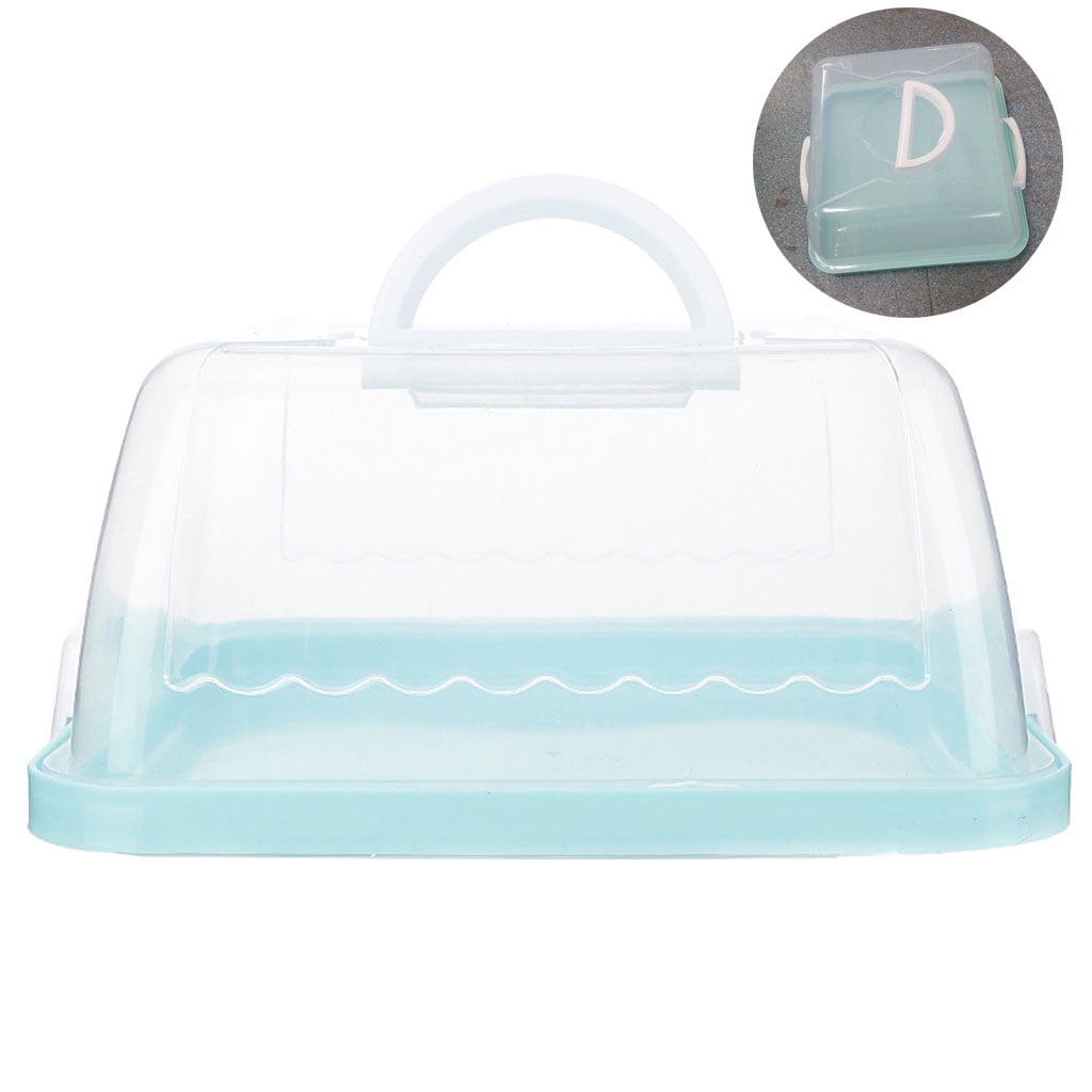JUNTEX Portable Plastic Square Cake Box Cupcake Dessert Container Case ...