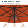 10ft Orange Patio Umbrella with Push Tilt and Crank for Pool Yard Beach ...