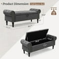 "Dycanpo 50"" Large Storage Bench with Extra Shoe Storage, Rolled Arms ...