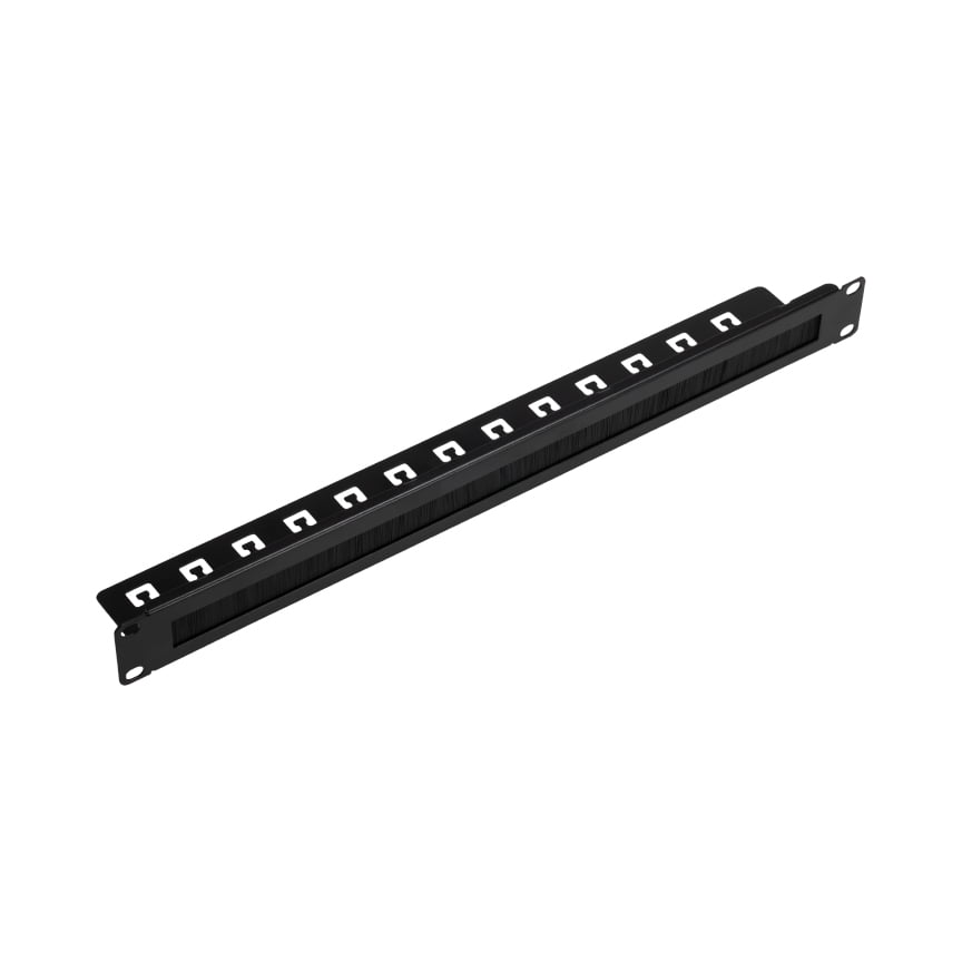 Navepoint 1U Rack Mount Cable Management Panel With Tidy Brush Slot For ...