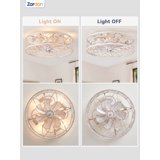 Zardon 18" White Gold Caged Ceiling Fan with Light and Remote Control ...