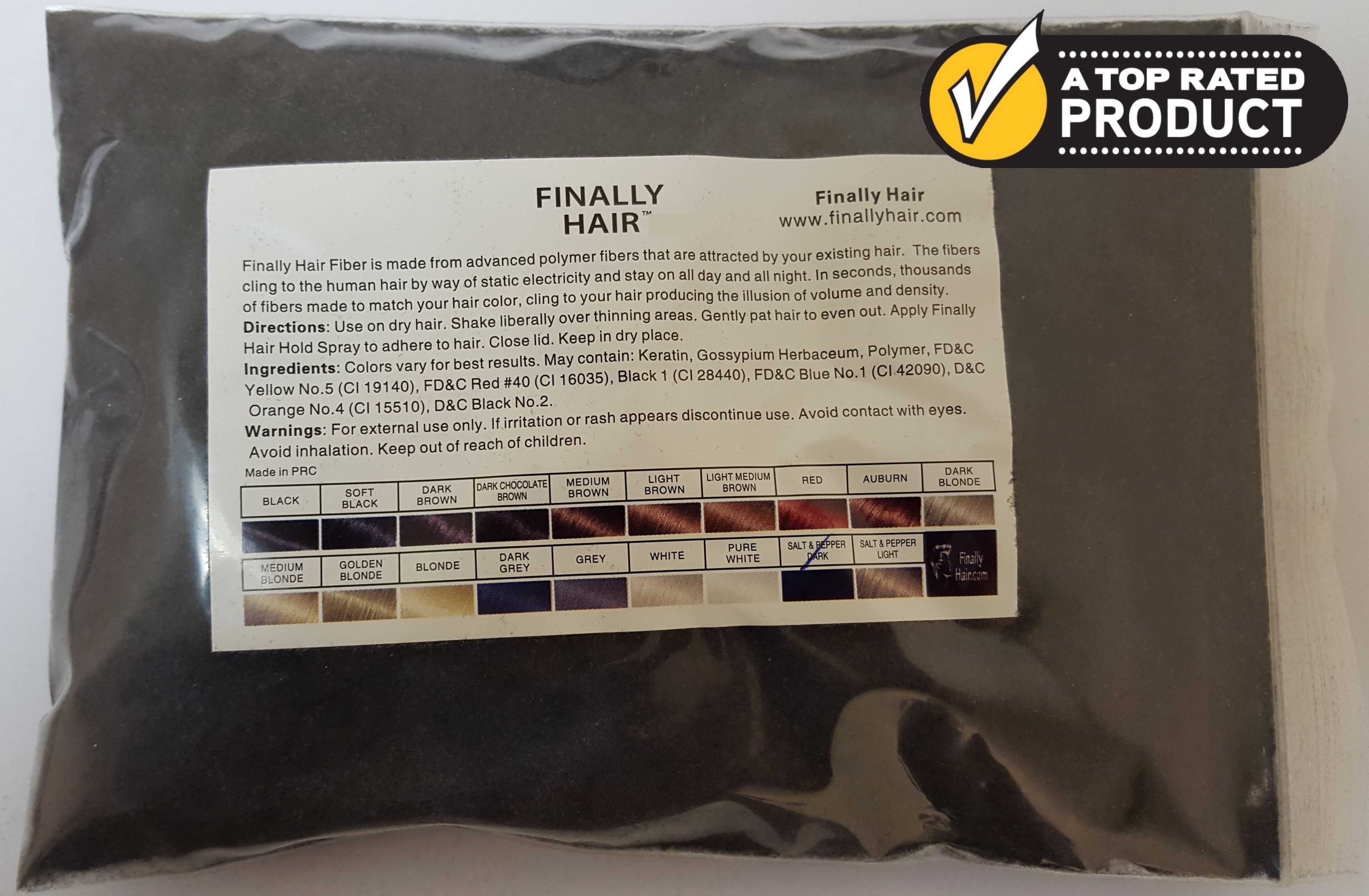 Finally Hair - Hair Fibers - Refill Bag - Dark Salt & Pepper - 57 Gram ...