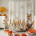 Bathroom Shower Curtain Thanksgiving Fox Autumn Daisy Waterproof Shower ...