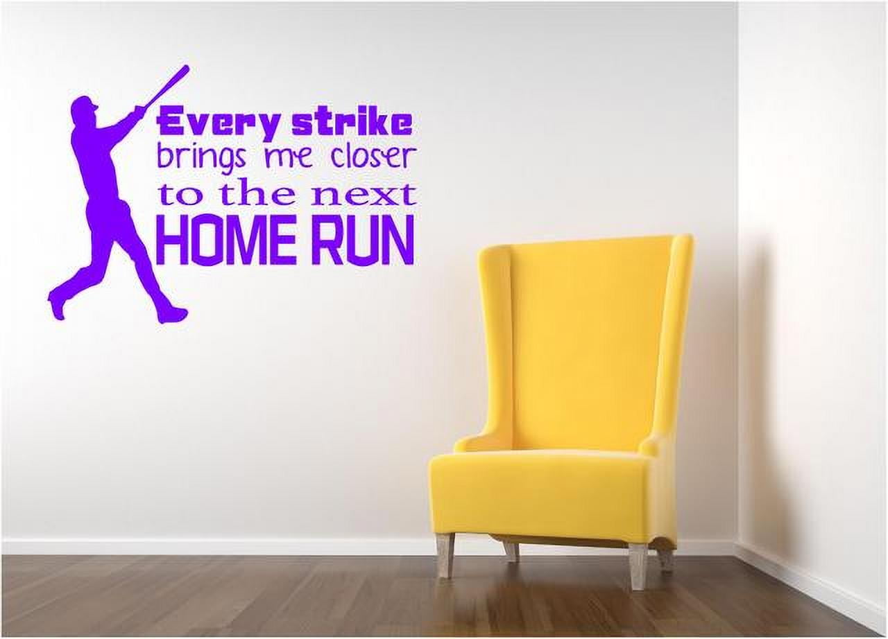 Baseball Wall Lettering - Home Run Quote Vinyl Wall Decal - Boy's ...