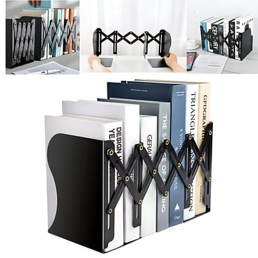 Adjustable Bookends, Expandable Metal Book Ends for Heavy Book, Desktop ...