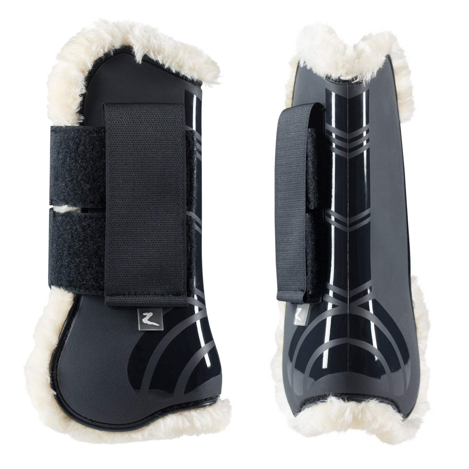HORZE Caliber Faux Fur Open Front Horse Protection Tendon Boots For ...