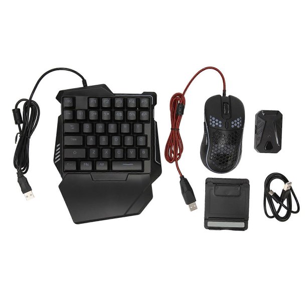 Keyboard and Mouse Converter Set Wired RGB Half Gaming Keyboard with ...
