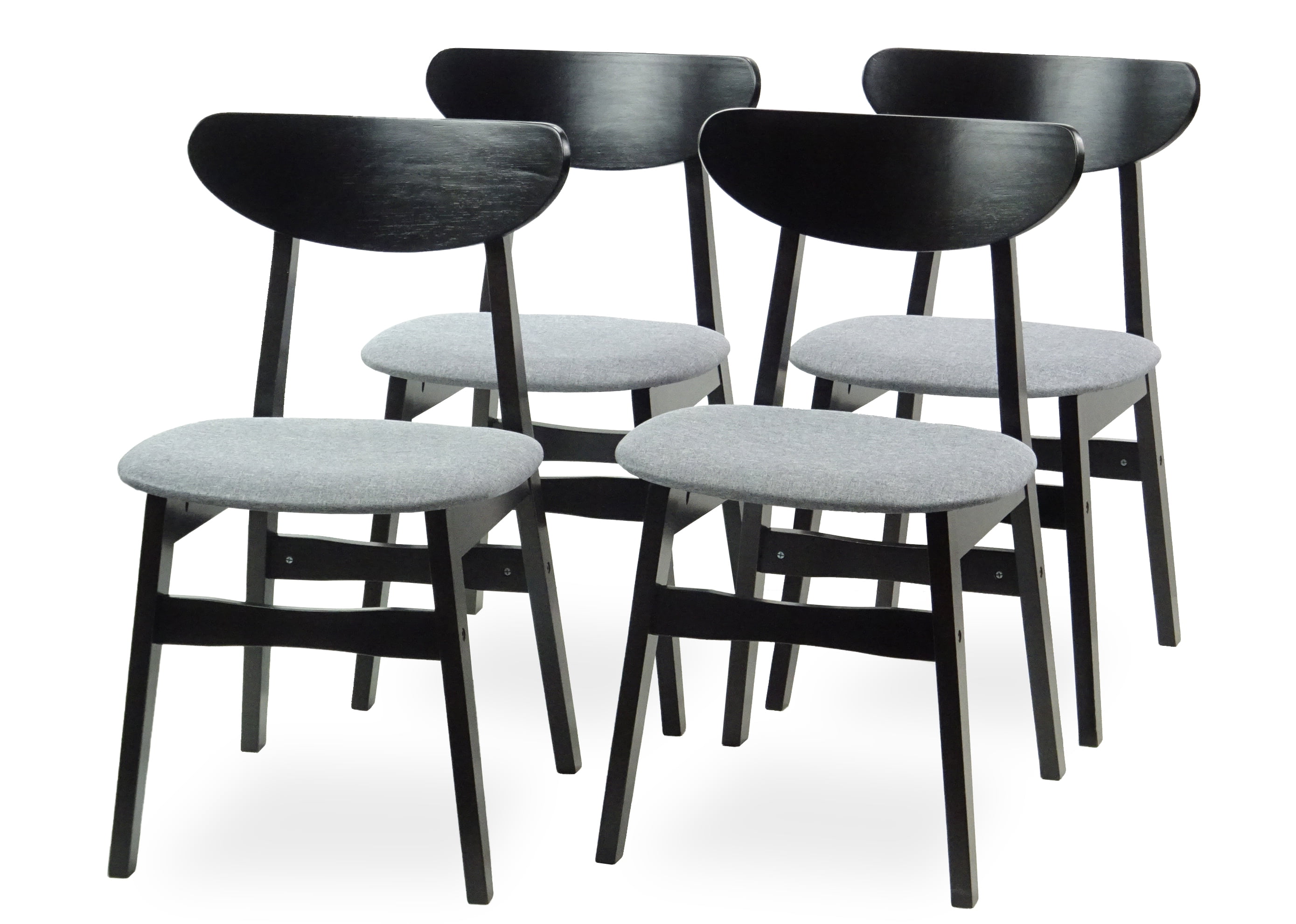 Set of 4 Solid Wood Yumiko Dining Kitchen Modern Side Chairs w/Padded ...