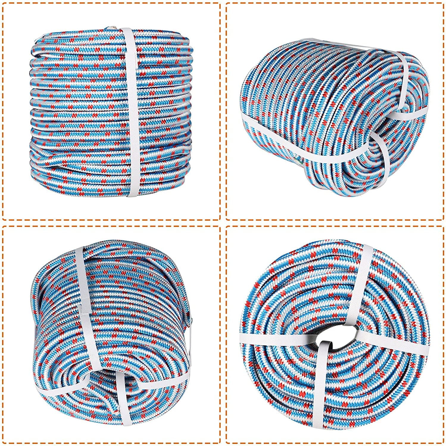 hostic 1/2" x 150' Arborist tree climbing rope 16 strand braided Nylon ...