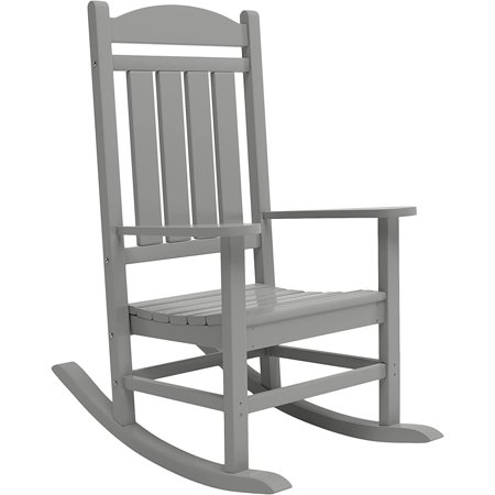 Patio Rocking Chair, Poly Lumber Porch Rocker with High Back, 400Lbs ...