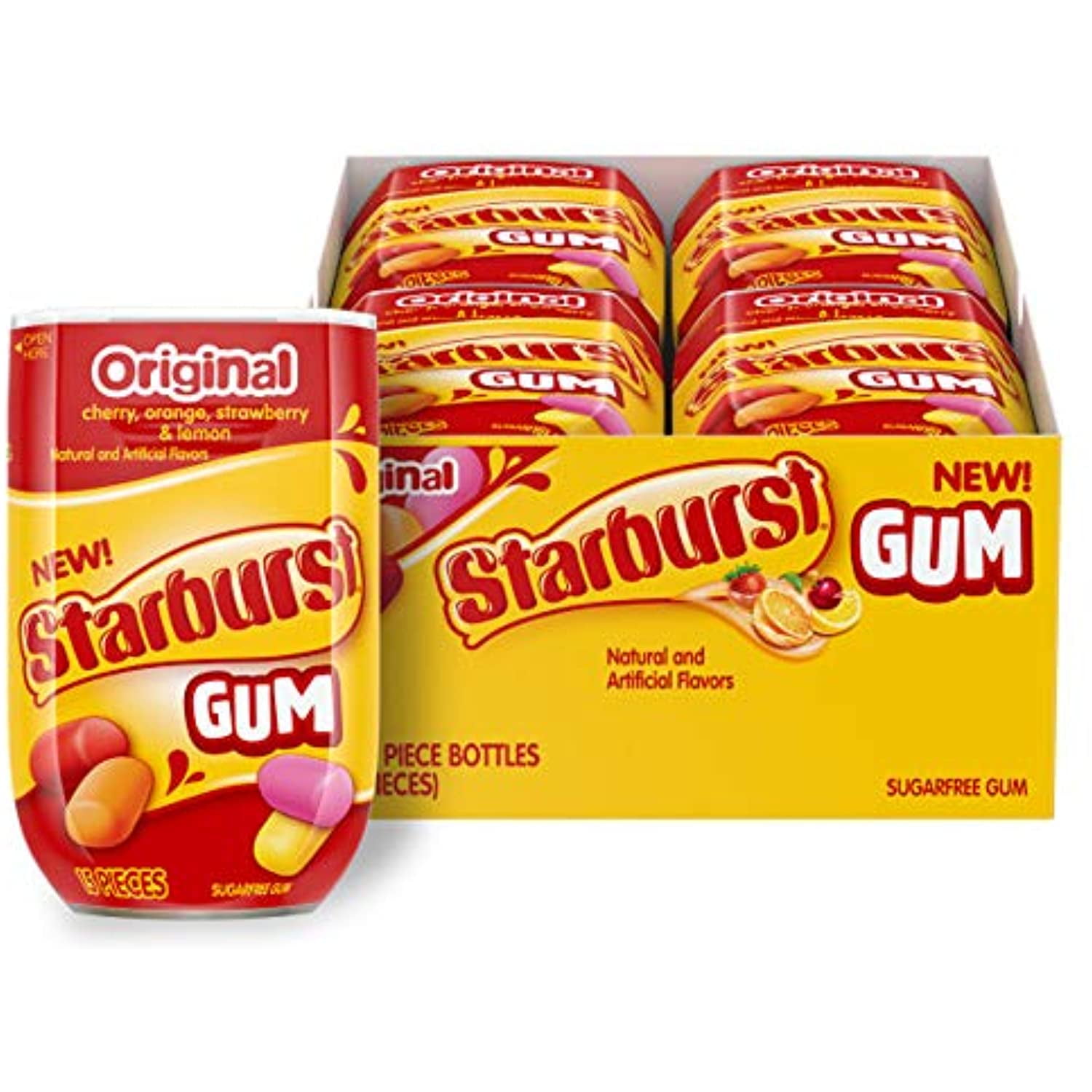 Starburst Original Gum, 15-Piece Bottle (Pack Of 8) - Walmart.com