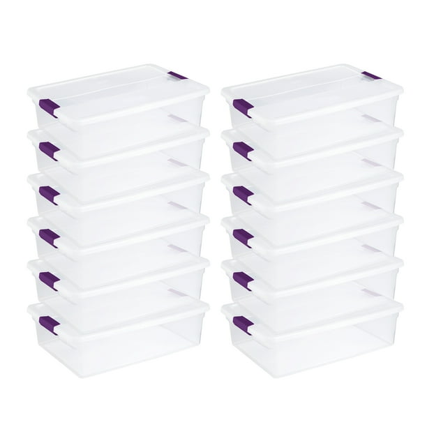 Sterilite 32 Quart Clear View Storage Container Tote with Lid, 12 Pack ...