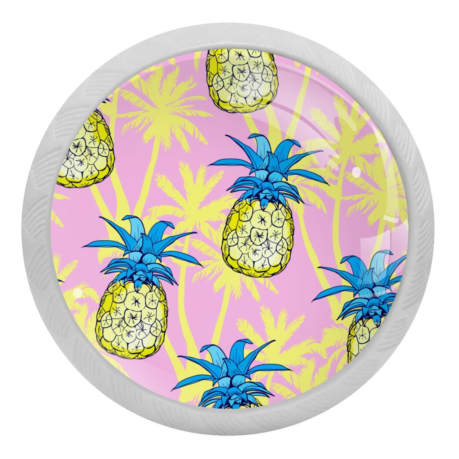 4PCS Round Pineapple Cabinet Fluorescence Knob Glowing in the Dark ...