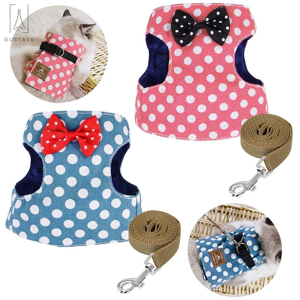 Gustave Cat/ Dog Adjustable Harness Vest with Lead Leash Set, Cute ...