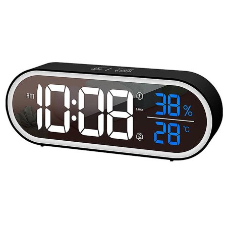 savreitly Digital Alarm Clock Rechargeable Voice-activated LED Music ...