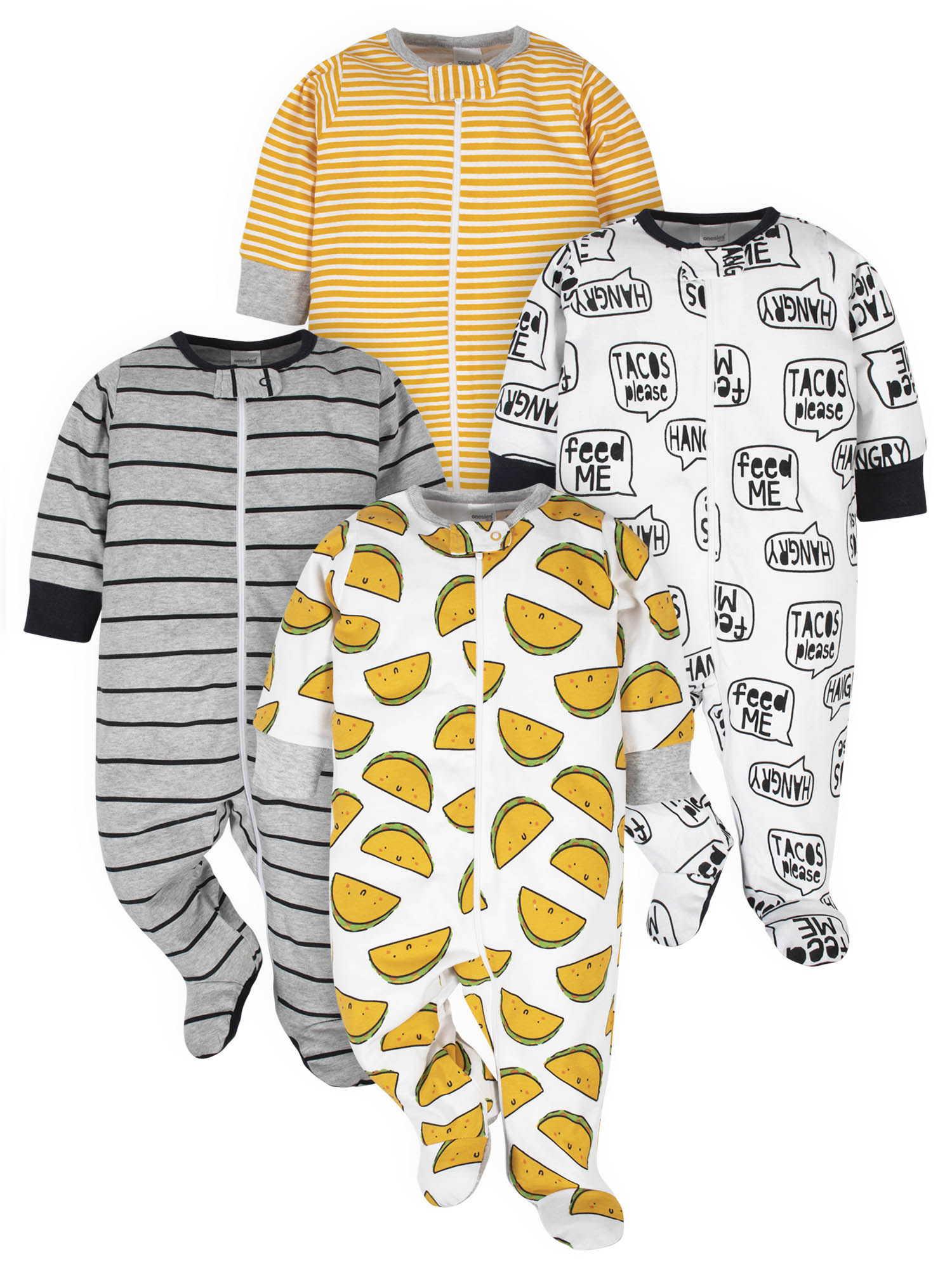 Onesies Brand Baby Boy Sleep 'n Plays Footed Pajamas, 4-Pack (Newborn ...
