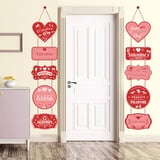 TERGAYEE Happy Valentines Day Banner,Valentine Day Door Porch Signs ...