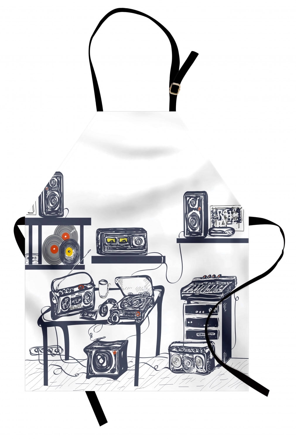 Modern Apron Recording Studio with Music Devices Turntable Records ...
