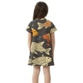 BZSMCE Short Sleeve dress Dress Casual Cotton Dresses-Retro Koi Fish ...