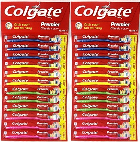 Colgate Toothbrush Premier Classic Clean Medium (Pack of 24) - Walmart.com