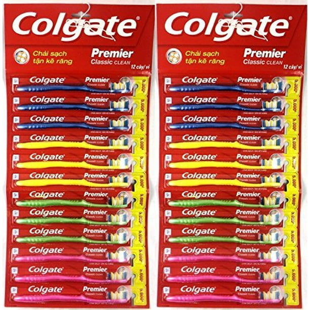 Colgate Toothbrush Premier Classic Clean Medium (Pack of 24) - Walmart ...